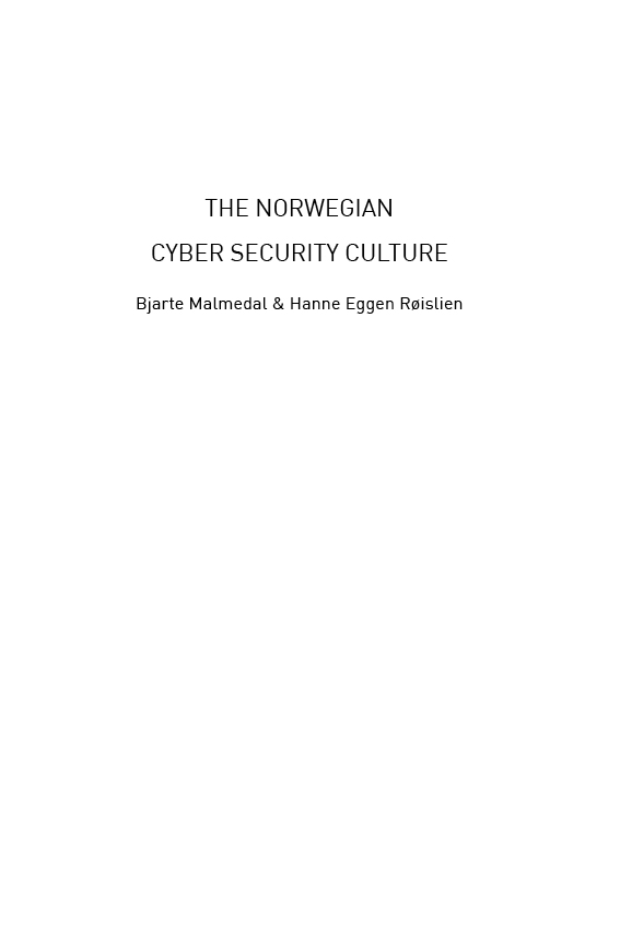 The Norwegian Cyber Security Culture :: marianyheimdesign